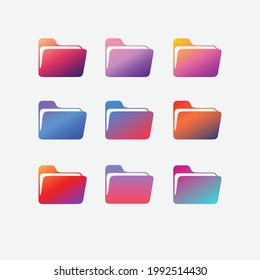 Folder Icons Gradient Color Stock Vector (Royalty Free) 1992514430 ...