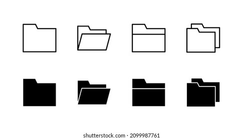 Folder Icons Set Folder Sign Symbol Stock Vector (Royalty Free ...