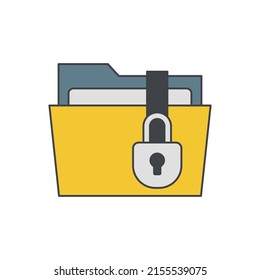 Folder Keyhole Private Folder Icon Color Stock Vector (Royalty Free ...
