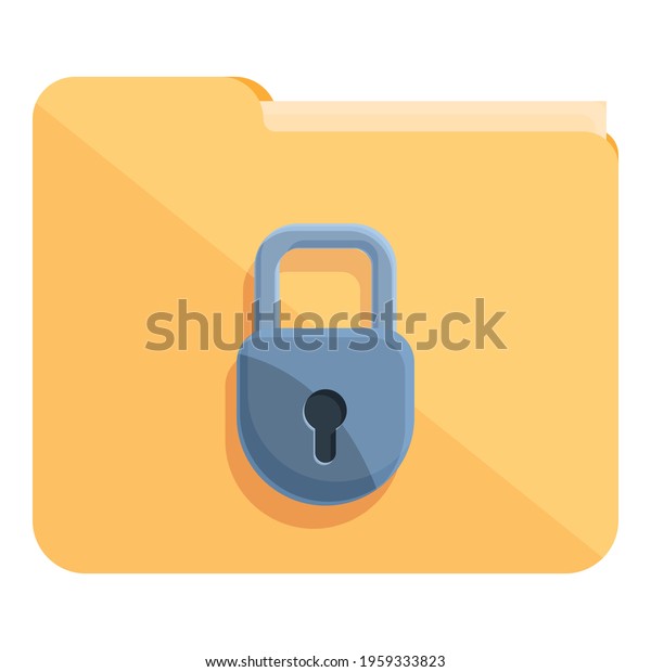 Folder Password Protection Icon Cartoon Folder Stock Vector (Royalty ...
