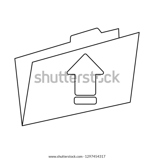 Folder Uploading Files Symbol Black White Stock Vector (Royalty Free ...