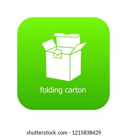 Folding Carton Icon Green Vector Isolated Stock Vector (Royalty Free ...