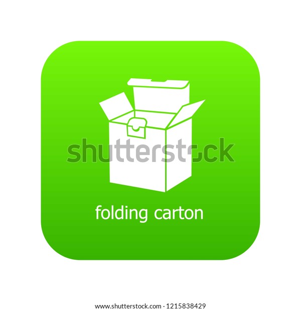 Folding Carton Icon Green Vector Isolated Stock Vector (Royalty Free ...