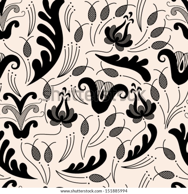 Folk Theme Seamless Patternszekler Floral Pattern Stock Vector (Royalty ...
