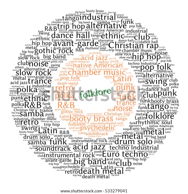 Folklore Word Cloud Circles White Background Stock Vector (Royalty Free ...