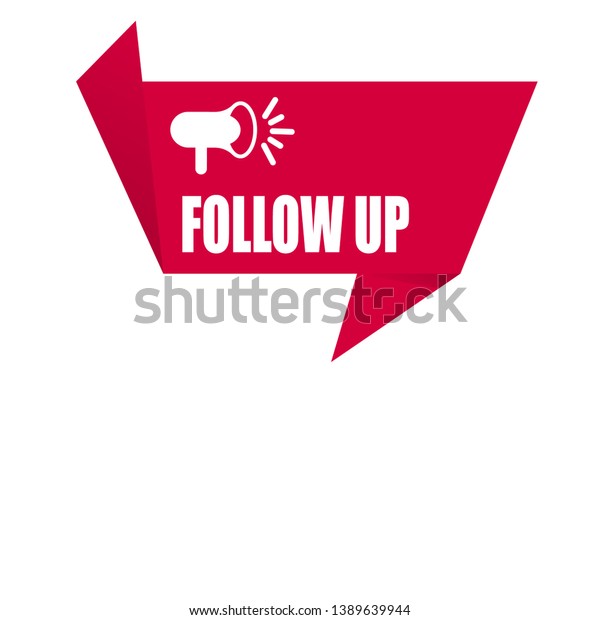 Follow Banner Speech Bubble Megaphone Labelstickertag Stock Vector ...