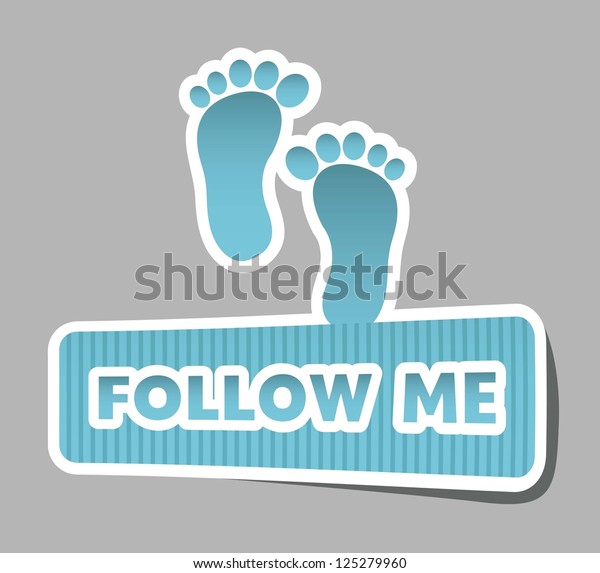 Follow Me Icon Footprints Vector Illustration Stock Vector (Royalty ...