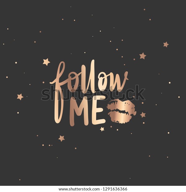 Follow Me Vector Hand Drawn Lettering Stock Vector (Royalty Free ...