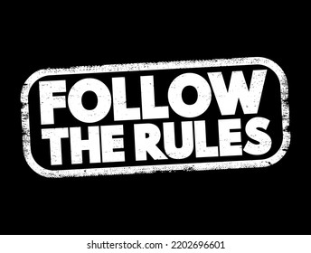 Follow Rules Text Stamp Concept Background Stock Vector (Royalty Free ...