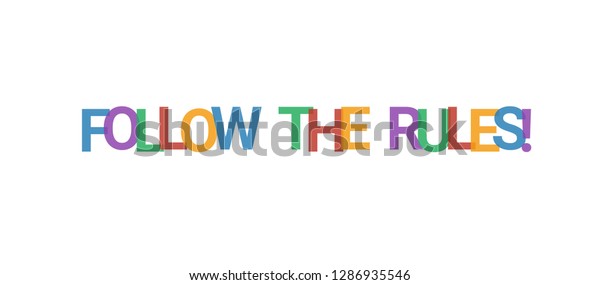 Follow Rules Word Concept Colorful Follow Stock Vector (Royalty Free ...