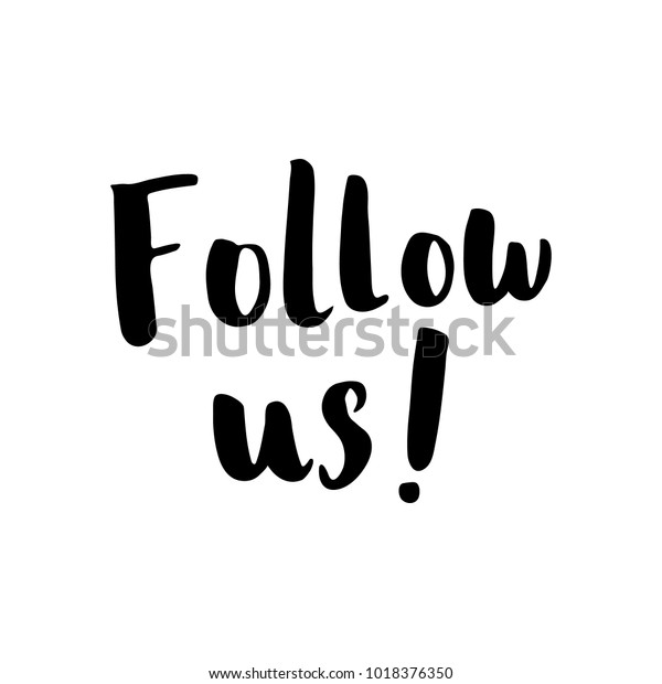 Follow Us Brush Hand Lettering Vector Stock Vector (Royalty Free ...