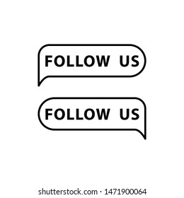 Follow Us Button Icon Symbol Template Stock Vector (Royalty Free ...