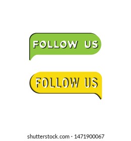 Follow Us Button Icon Symbol Template Stock Vector (Royalty Free ...