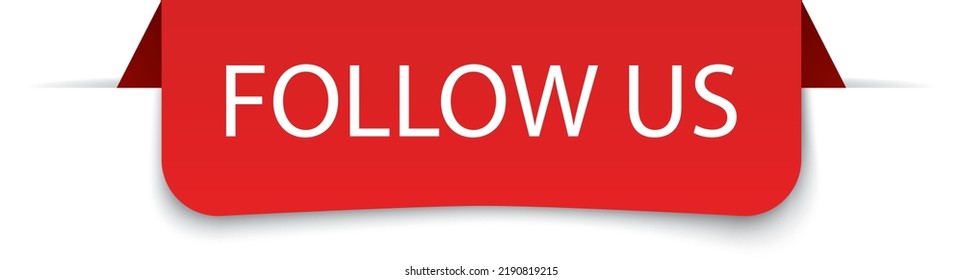 Follow Us Vector Illustration Red Colored Stock Vector (Royalty Free ...