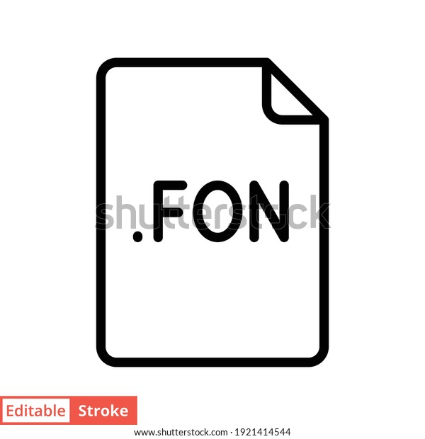 Fon File Format Line Icon Linear Stock Vector (Royalty Free) 1921414544 ...