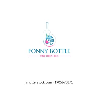 Fonny Bottle Vector Logo Design Stock Vector (Royalty Free) 1905675871 ...