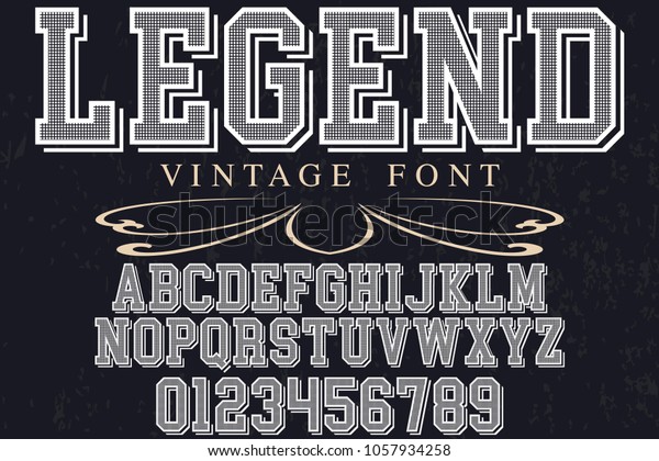 Font Alphabet Typeface Vector Named Legend Stock Vector (Royalty Free ...