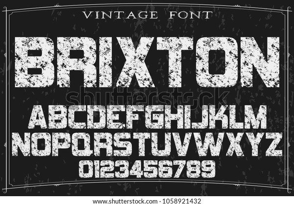 Font Alphabet Typeface Vector Named Brixton Stock Vector (Royalty Free ...