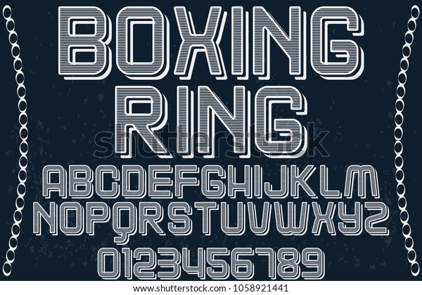 Font Alphabet Typeface Vector Named Boxing: เวกเตอร์สต็อก (ปลอดค่า ...