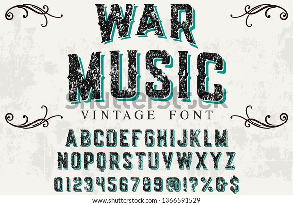 Font Alphabet Typeface Vector Named War: vector de stock (libre de ...