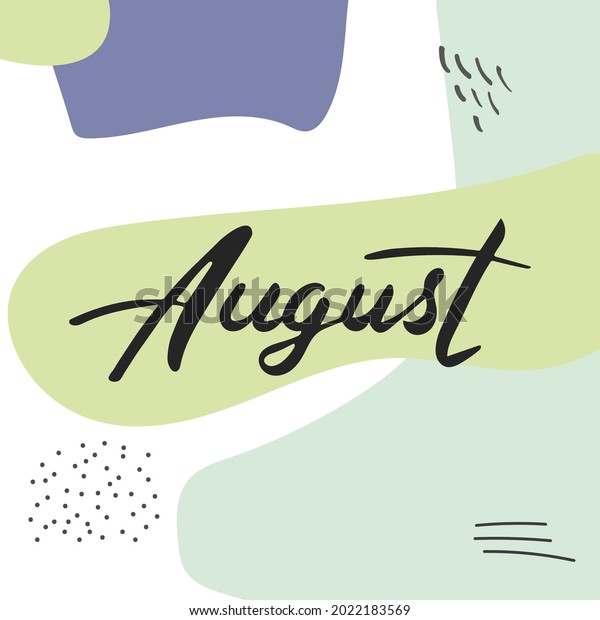 Font August Lettering Summer Decorative Design Stock Vector (Royalty ...