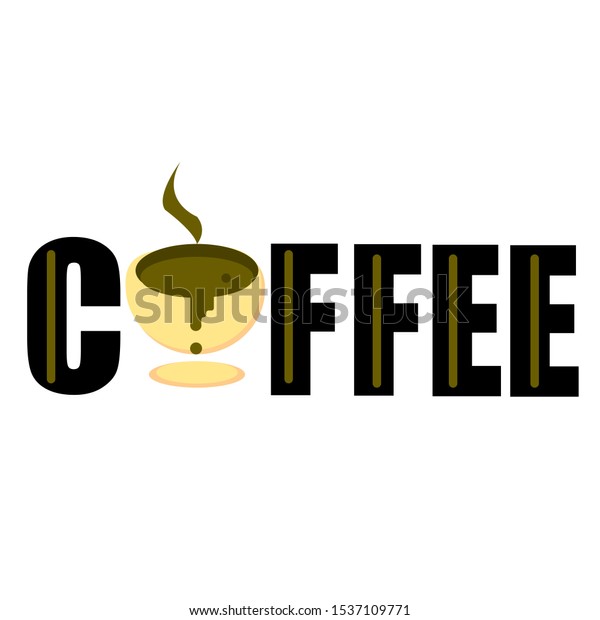 Font Cup Coffee Editable Illustration Logo Stock Vector (Royalty Free ...