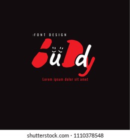 Font Design Buddy On Black Background Stock Vector (Royalty Free ...