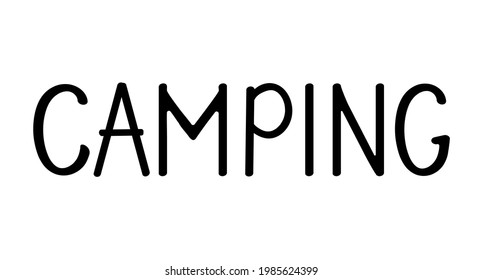 Font Design Camp Camping Isolated On Stock Vector (Royalty Free) 1985624399 | Shutterstock