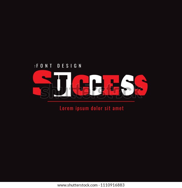 Font Design Success On Black Background Stock Vector (Royalty Free ...
