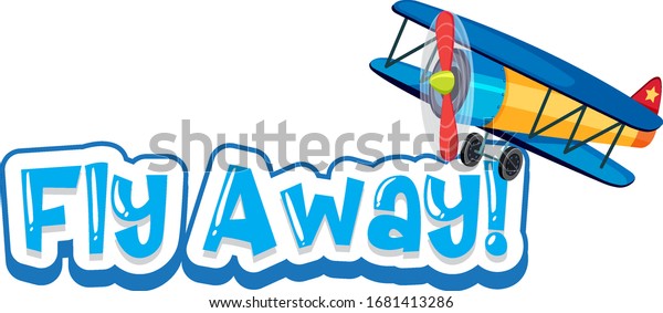 Font Design Word Fly Away Airplane Stock Vector (Royalty Free ...
