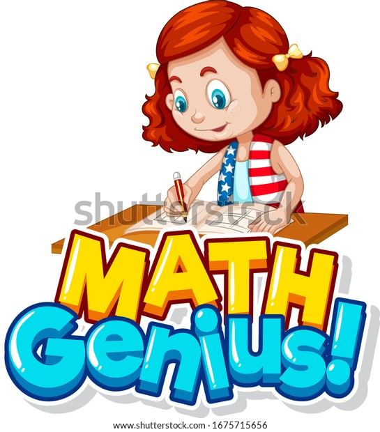 Font Design Word Math Genius Cute Stock Vector (Royalty Free ...