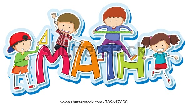 Font Design Word Math Happy Kids Stock Vector (Royalty Free) 789617650 ...