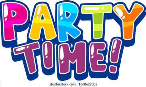 Font Design Word Party Time On Stock Vector (Royalty Free) 1668629302 ...