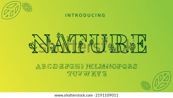 Font Display Nature Leaf Logo Display Stock Vector (Royalty Free ...