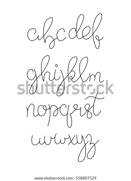 Font Handwritten Linear Style Modern Calligraphy Stock Vector (Royalty ...