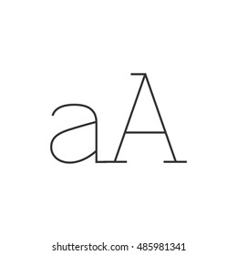 Font Icon Thin Outline Style Letter Stock Vector (Royalty Free ...