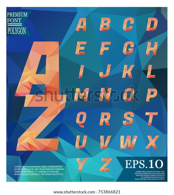 Font Low Poly On Backgrounds Full Stock Vector (Royalty Free) 753866821 ...