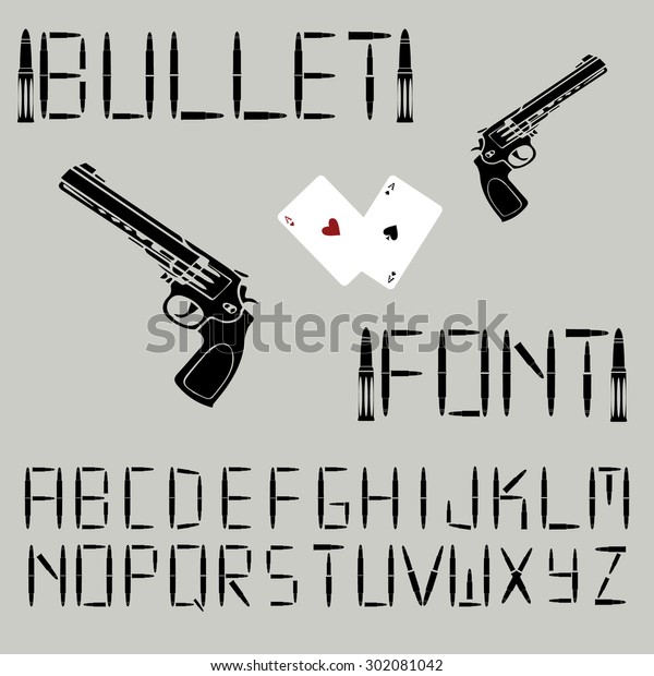 Font Made Bullets On Grey Background Stock Vector (Royalty Free ...