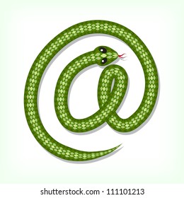 Font Made Green Snake Email Symbol Stock Vector (Royalty Free ...
