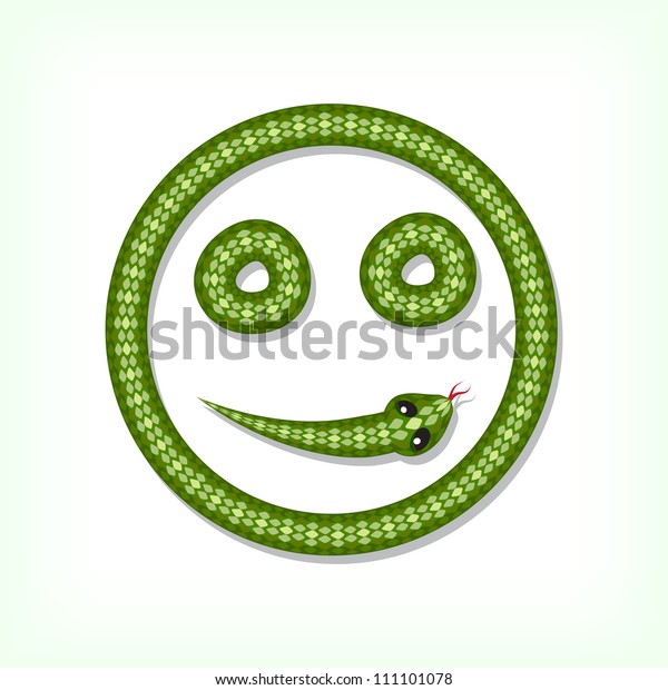Font Made Green Snake Smiley Symbol Stock Vector (Royalty Free ...