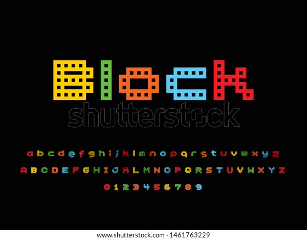Font Modern Funky Block Font Alphabet Stock Vector (Royalty Free ...