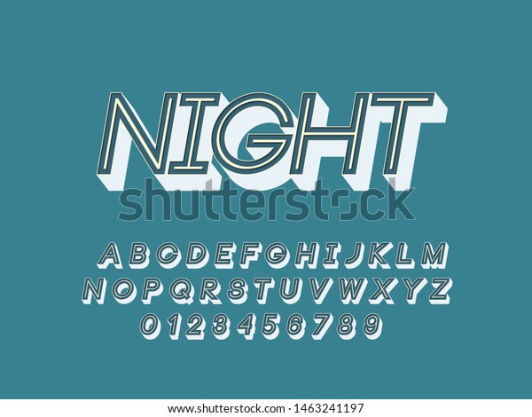 Font Modern Night 3d Bold Font Stock Vector (Royalty Free) 1463241197 ...