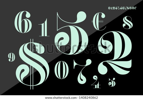 Font Numbers Classical French Didot Didone Stock Vector (Royalty Free ...
