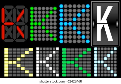 Font Set 4 Digital Display Letter Stock Vector (Royalty Free) 62422483