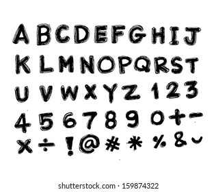 Font Sketch Hand Drawing Vector Letters Stock Vector (Royalty Free ...