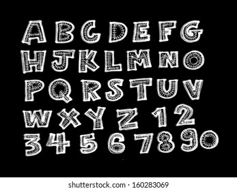 Font Sketch Hand Drawing Vector Letters Stock Vector (Royalty Free ...