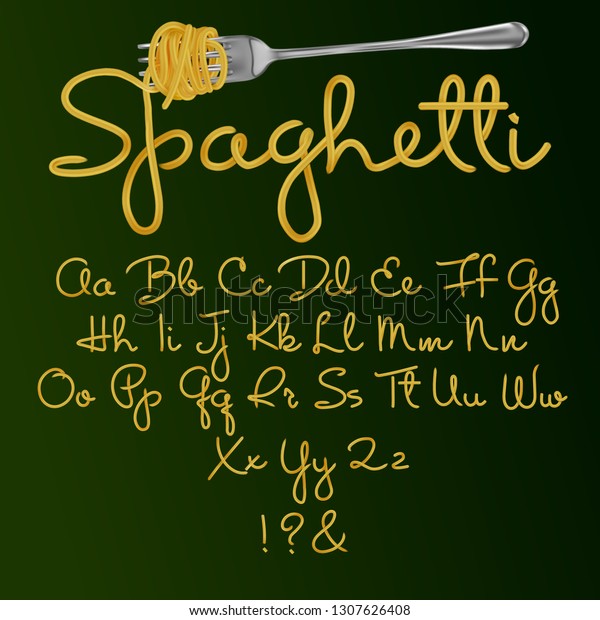 Font Spaghetti Alphabet Vector Illustration Isolated 库存矢量图（免版税 ...