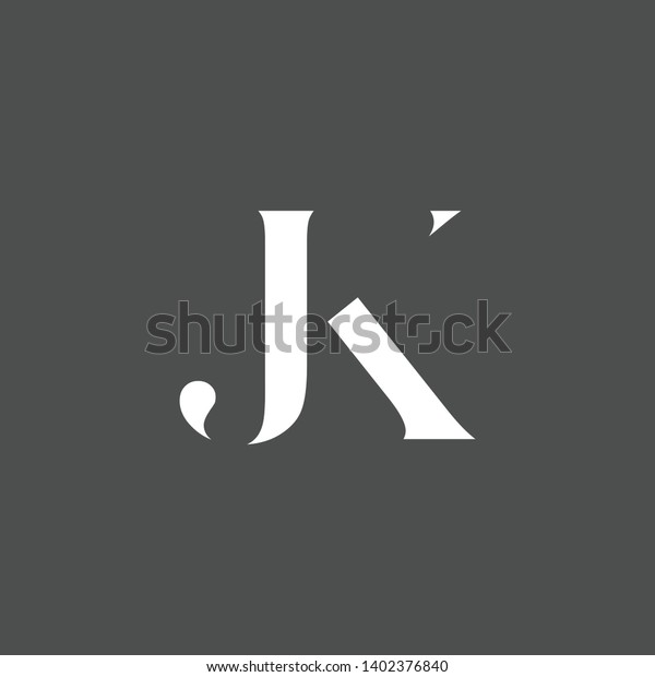 Font Symbol Jk Minimalis Simple Template: vector de stock (libre de ...
