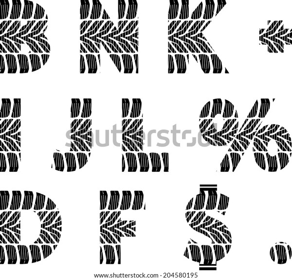 Font Tire Track Stock Vector (Royalty Free) 204580195