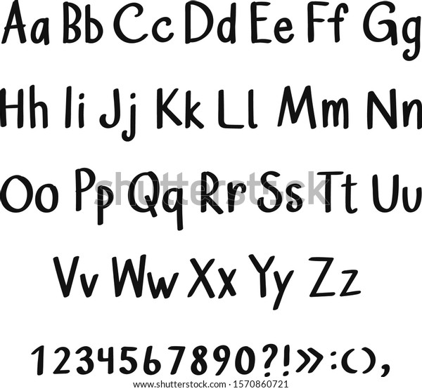 Font Type Abc Alphabet Hand Drawn Stock Vector (Royalty Free ...